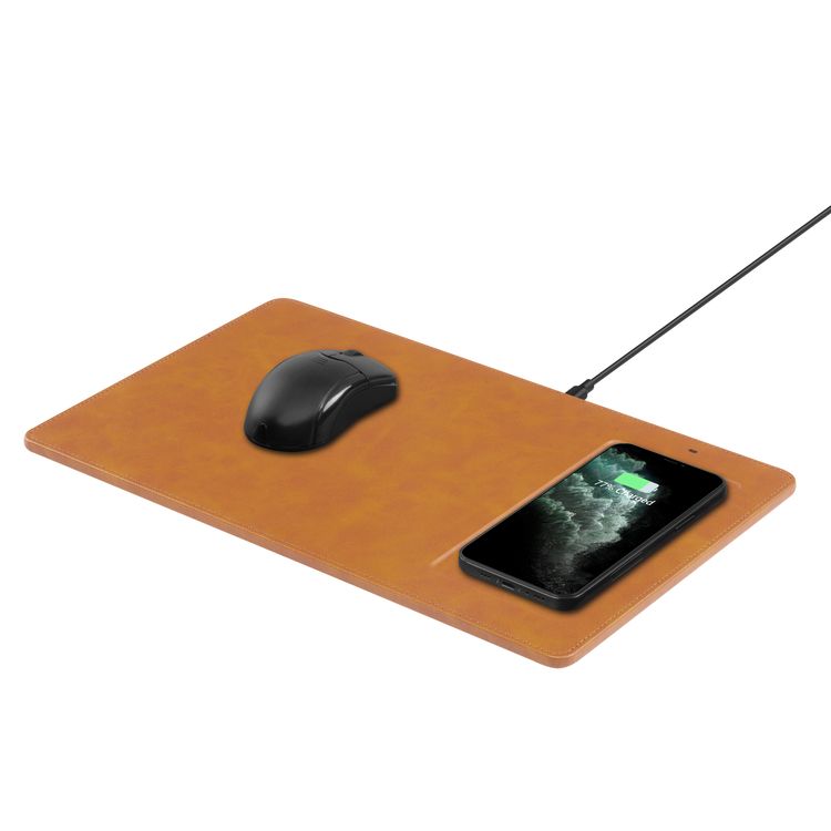Powerology PU Leather Qi Wireless Charging Mouse Pad 10W, Case-Friendly ...