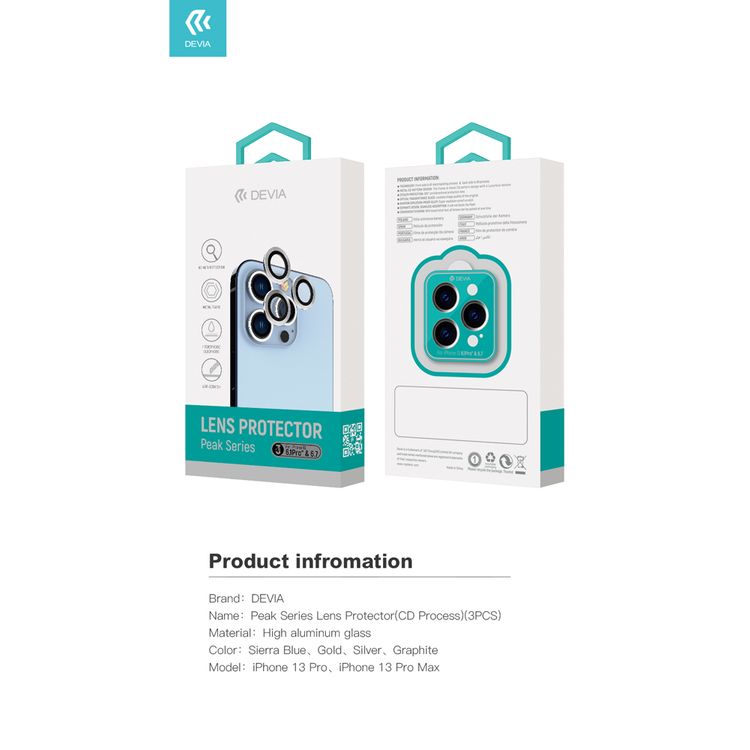 Devia Peak Series Lens Protector (CD Process)(3pcs) for iPhone 13 Pro ...