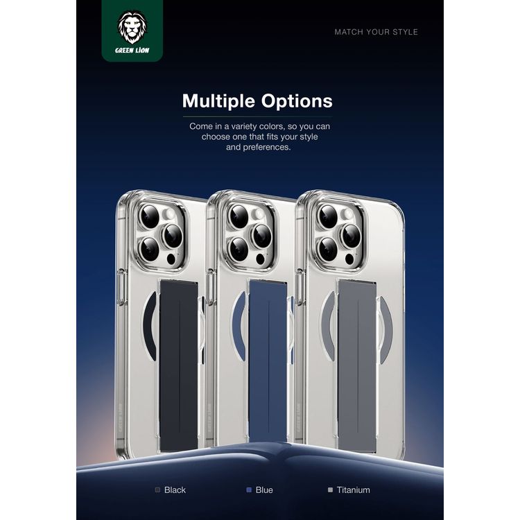 Green Lion MagSafe Grip Case for iPhone 15 Pro - Titanium | UAE ...