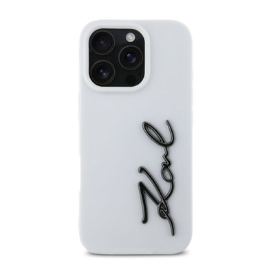 Buy Karl Lagerfeld Silicone Case with Metal Signature Logo for iPhone ...