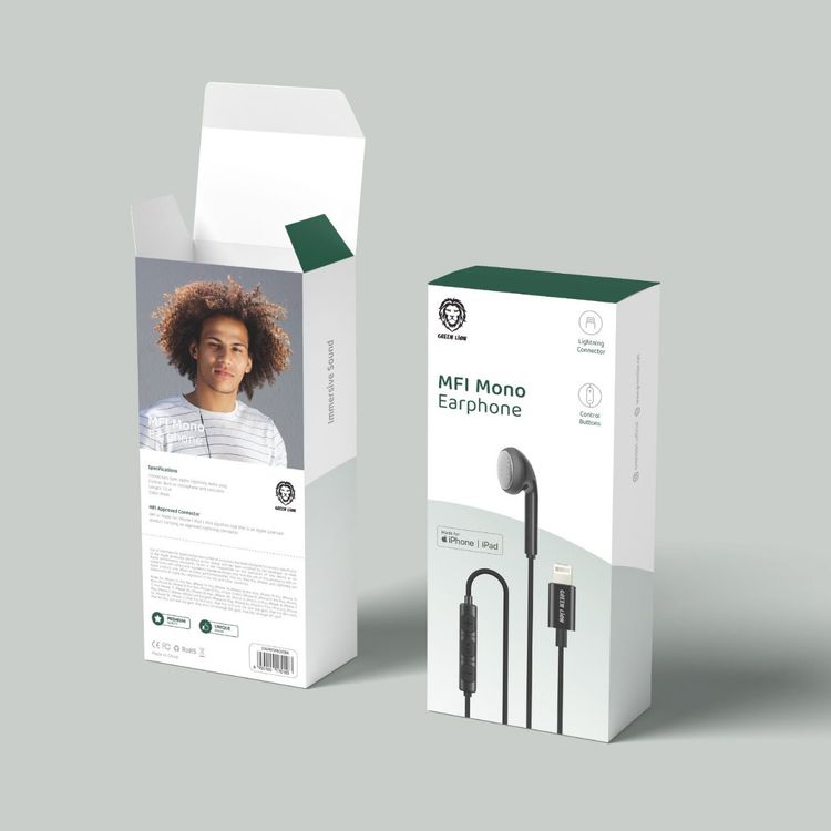 Green Lion MFI Mono Earphone - Black (ITEM-013523)