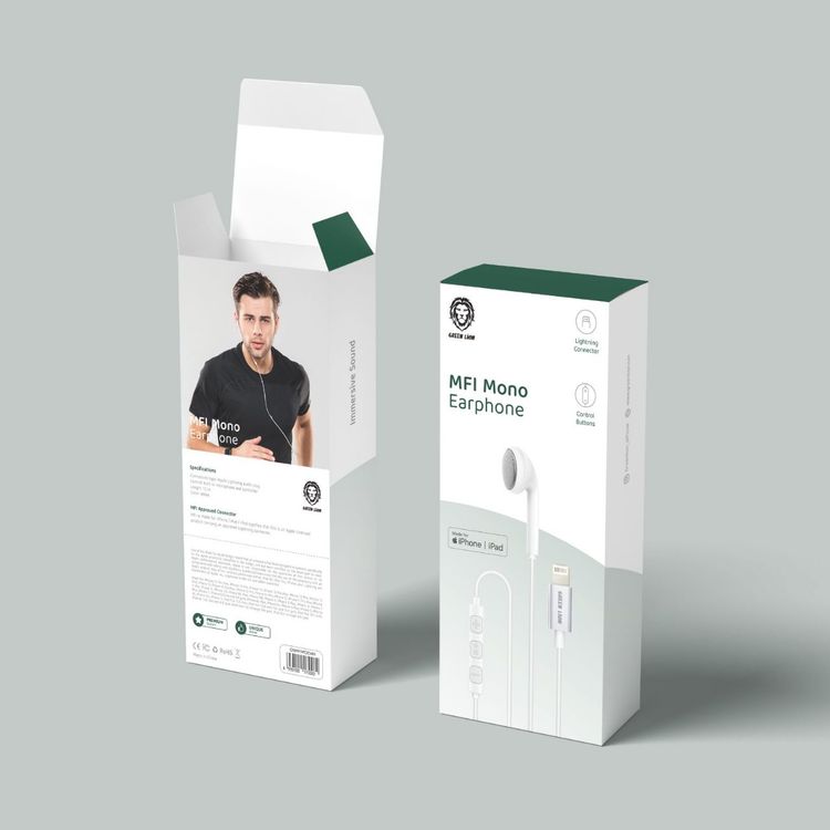 Green Lion MFI Mono Earphone - White (ITEM-013524)