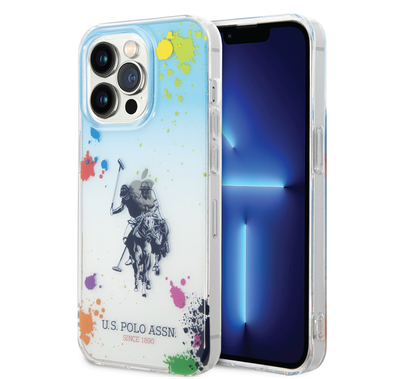 USPA Gradient Case with Splattered Pattern and Horse Logo for iPhone 14 ...